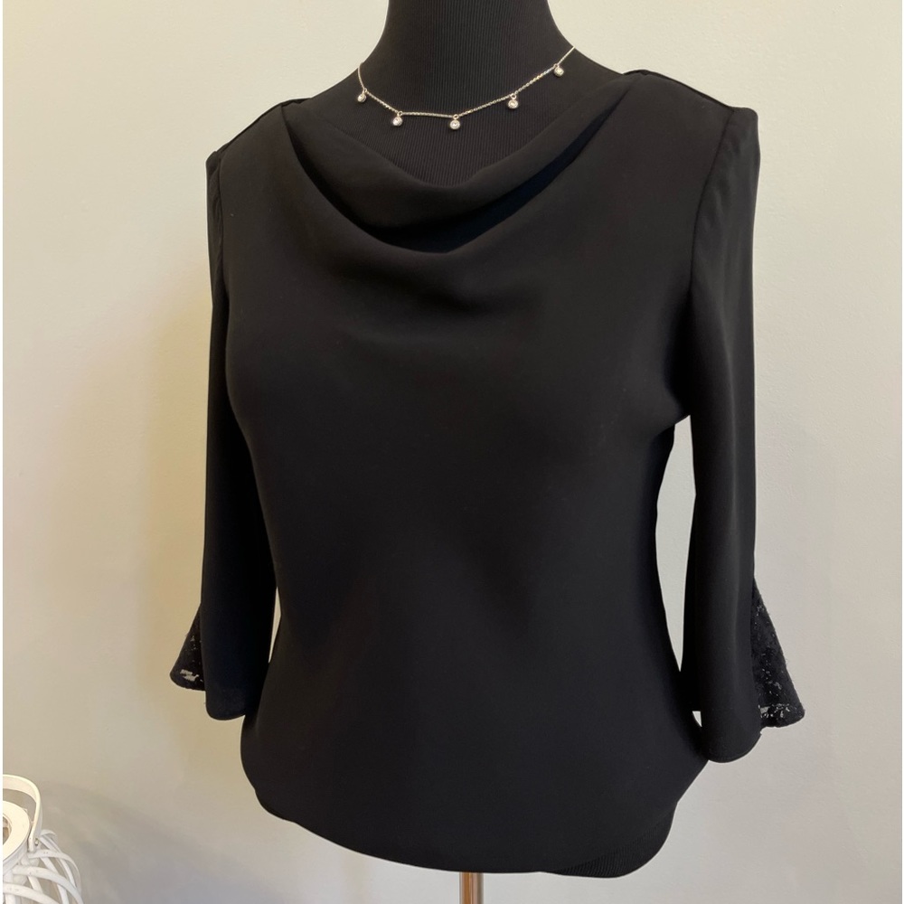 Classic Black Drape Roll Neck. - Gem